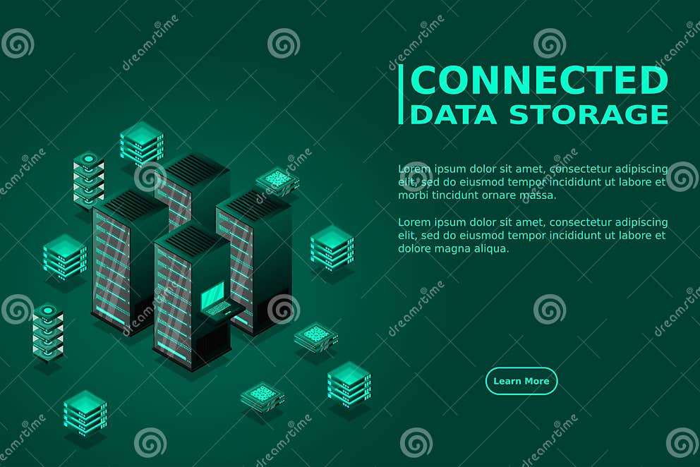 Data Center, Cloud Database, Concept of Big Data Processing Center, Hosting Server or Data ...