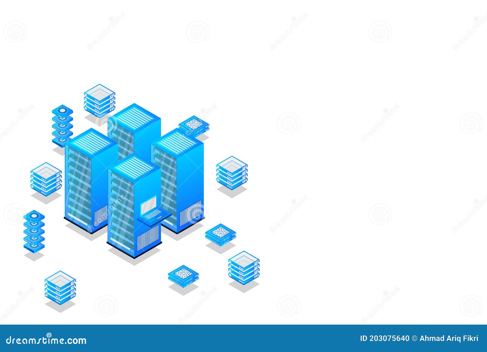 Data Center, Cloud Database, Concept of Big Data Processing Center, Hosting Server or Data ...