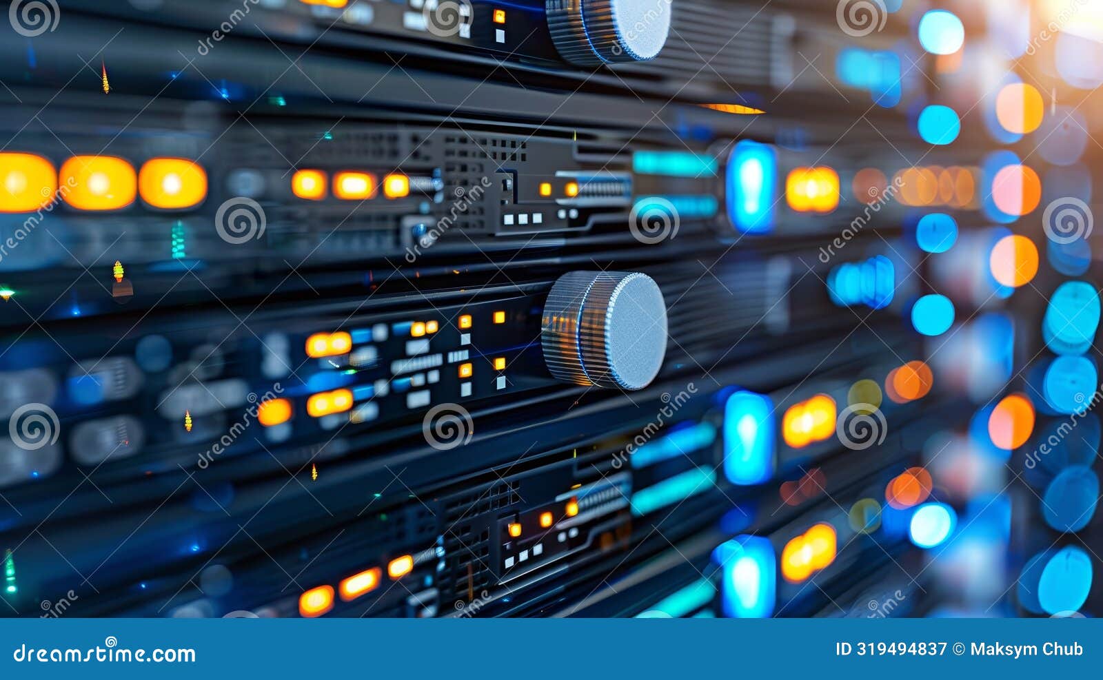 Data Center Cloud Servers with Illuminated Status Indicators for ...