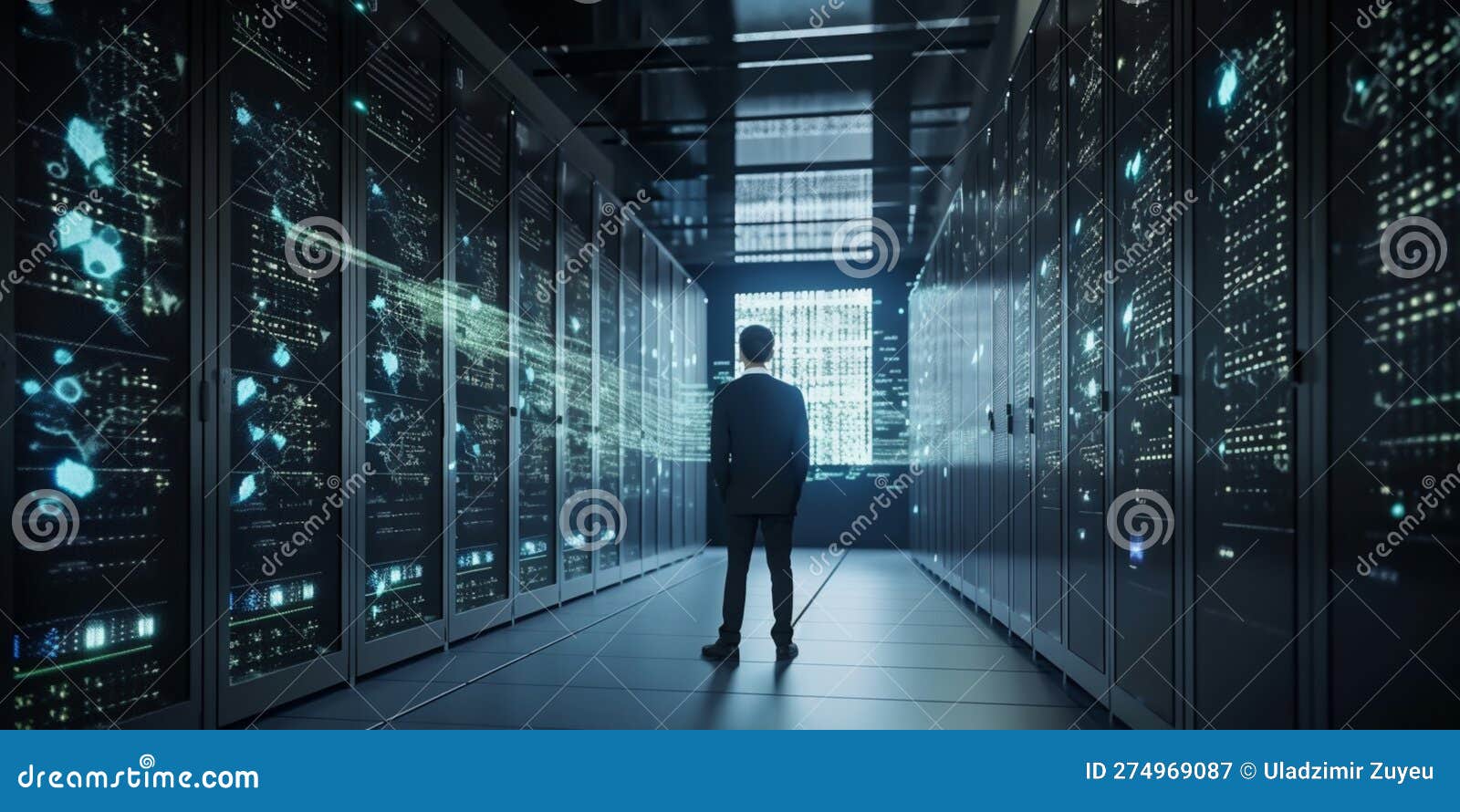 Data Center and Computer Servers. Created with Generative Ai Technology Stock Image - Image of ...