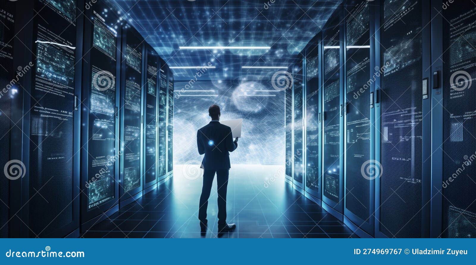 Data Center and Computer Servers. Created with Generative Ai Technology ...