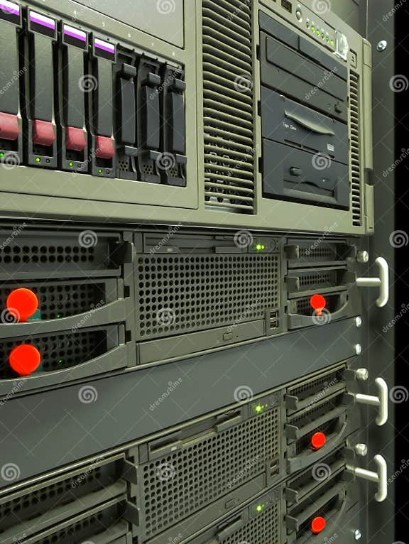 Data Center Computer Servers Rack Stock Image - Image of information ...