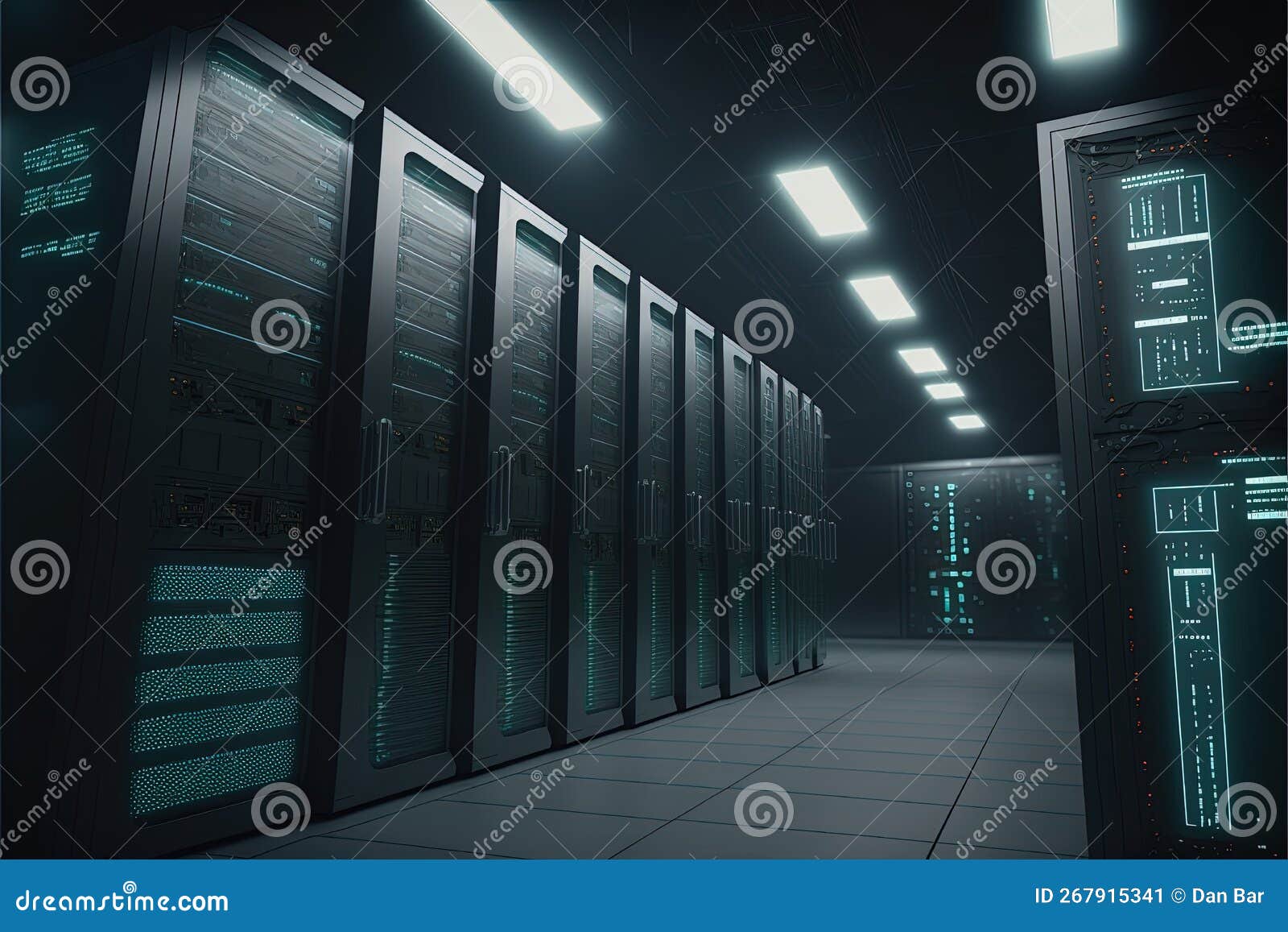 Data Center Computers, Large Facility with Servers, Storage Solution ...