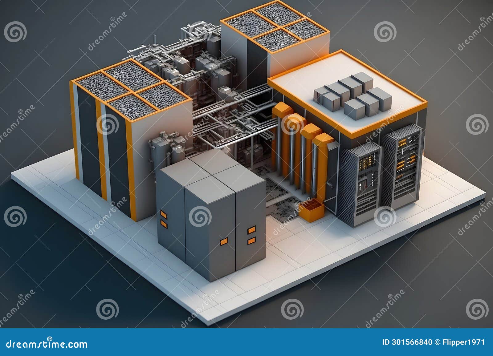 Data Center Concept - 3D Model Stock Illustration - Illustration of ...