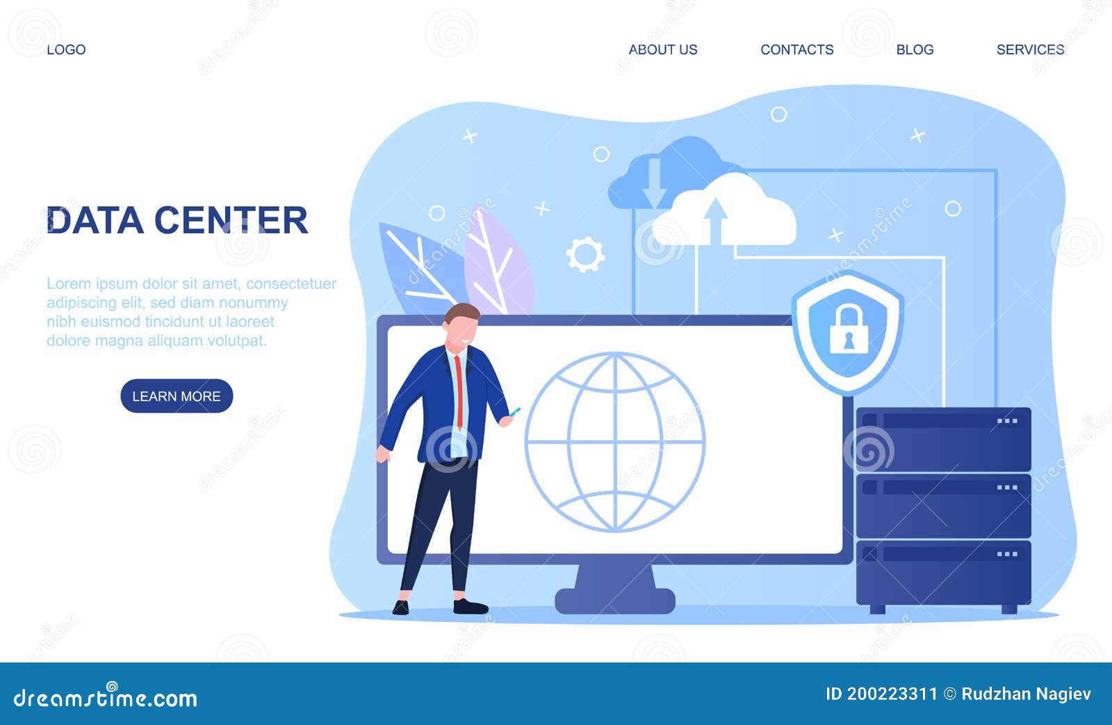 Data center concept stock vector. Illustration of data - 200223311