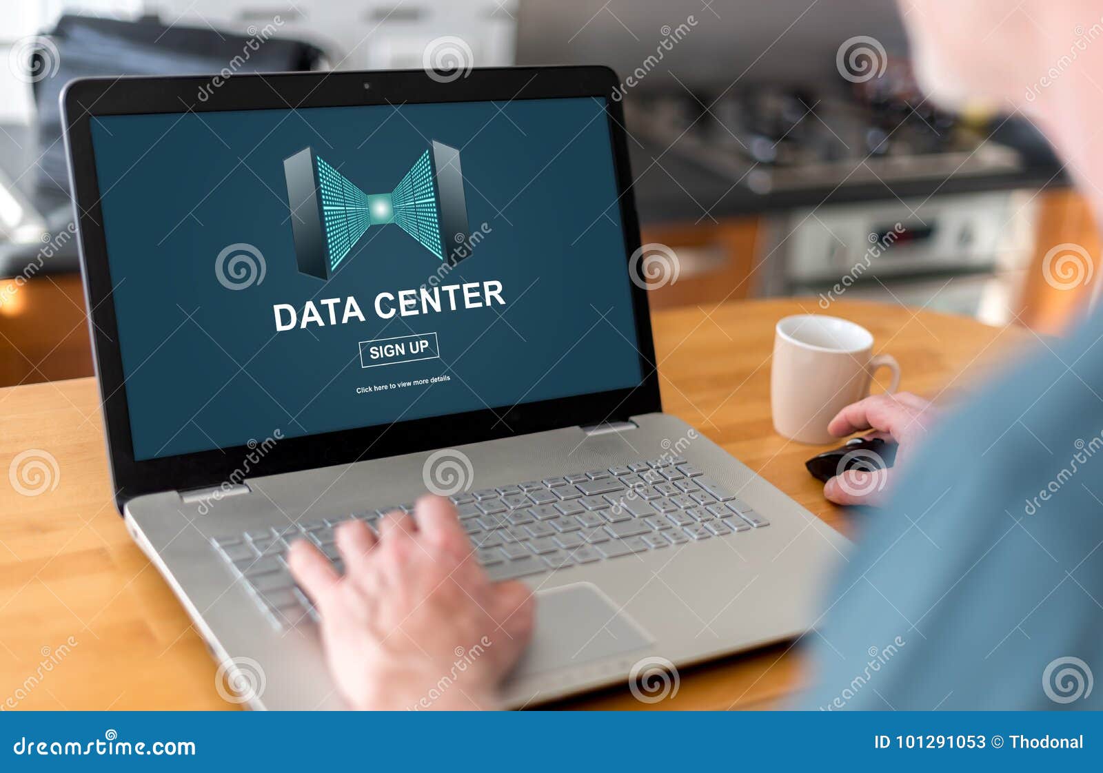 Data Center Concept on a Laptop Stock Image - Image of storage, concept ...