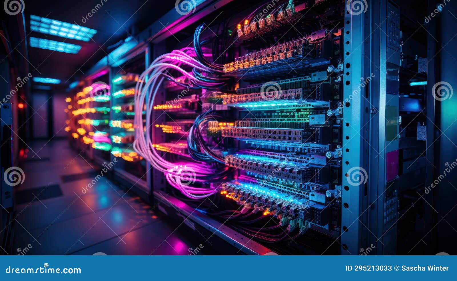 Data Center Connectivity: Network Hub with Fiber Optic Infrastructure ...