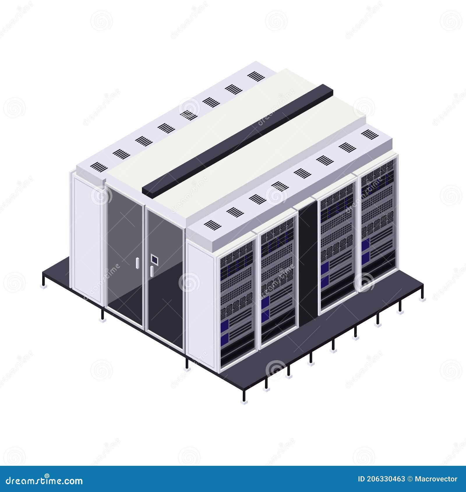 Data Center Cooling Composition Stock Vector - Illustration of system ...