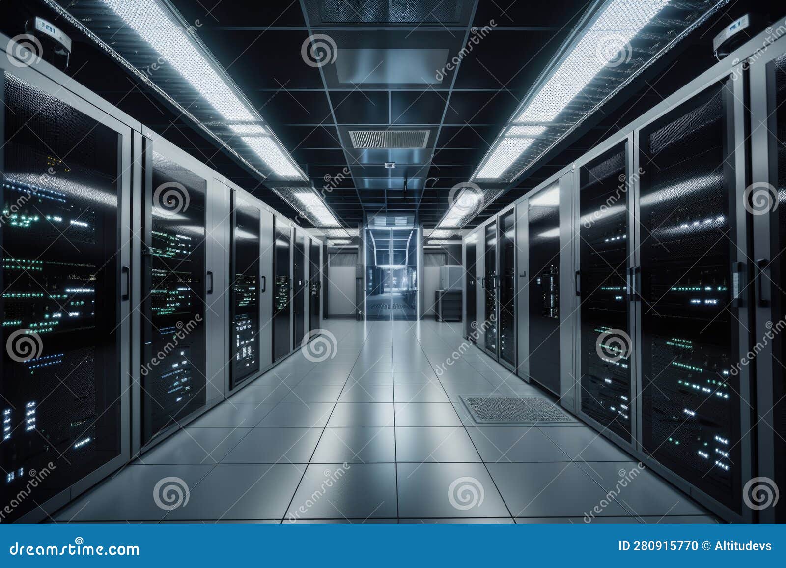 Data Center with Crac Units and Backup Generators for High-availability ...