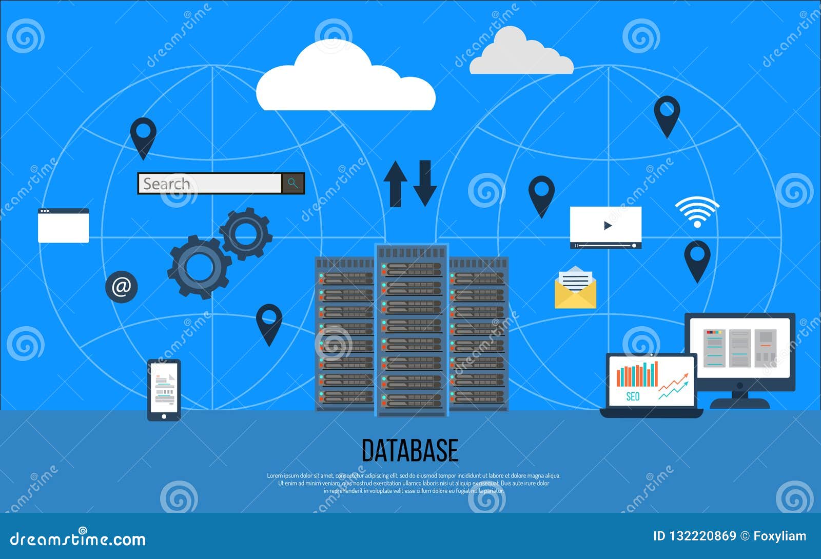 Data Center Creative Concept Stock Vector - Illustration of archive ...