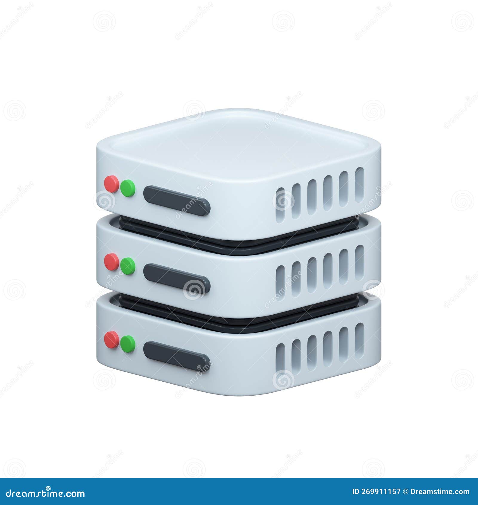 Data Center 3d Rendering Icon. Stock Illustration - Illustration of ...