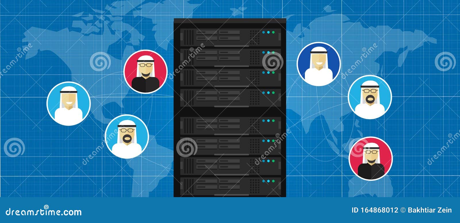 Data Center Database Server Technology Connection Arabic Arab People of ...