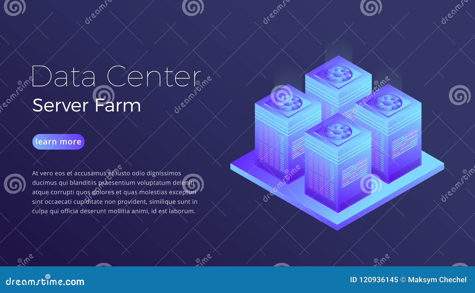 Data Center. Datacenter Server Farm Isometric Concept Stock Vector ...