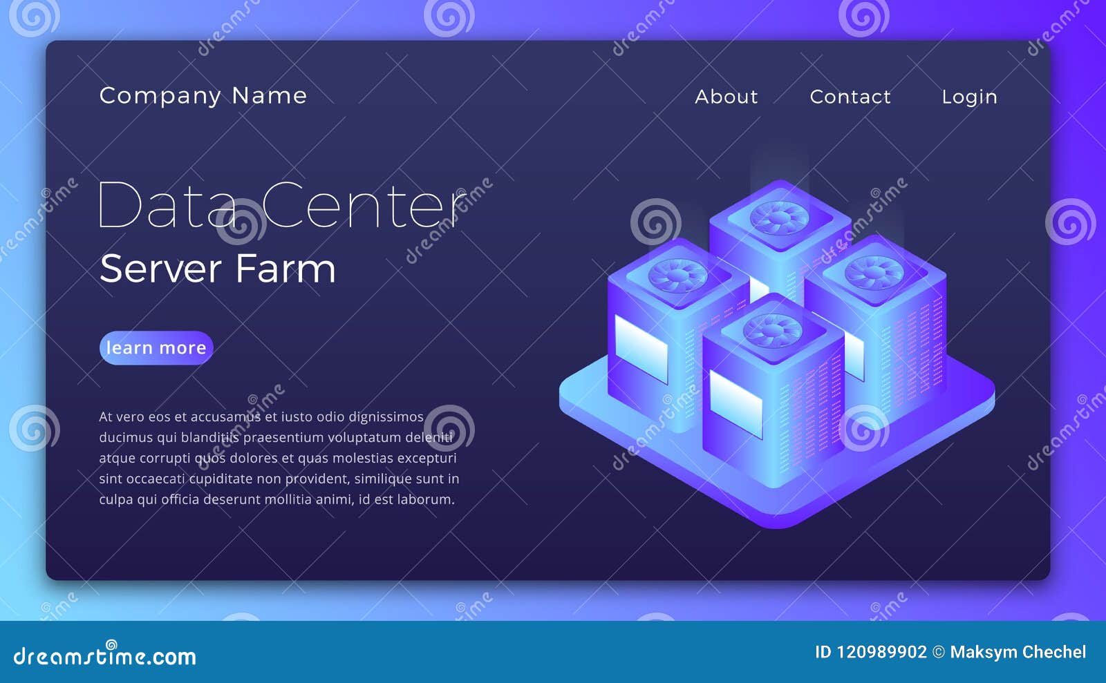 Data Center. Datacenter Server Farm Isometric Concept Stock Vector ...