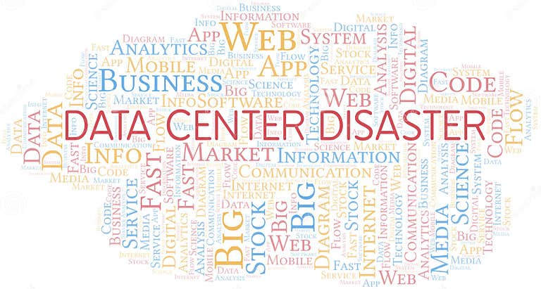 Data Center Disaster Vector Word Cloud, Made with Text only. Stock ...