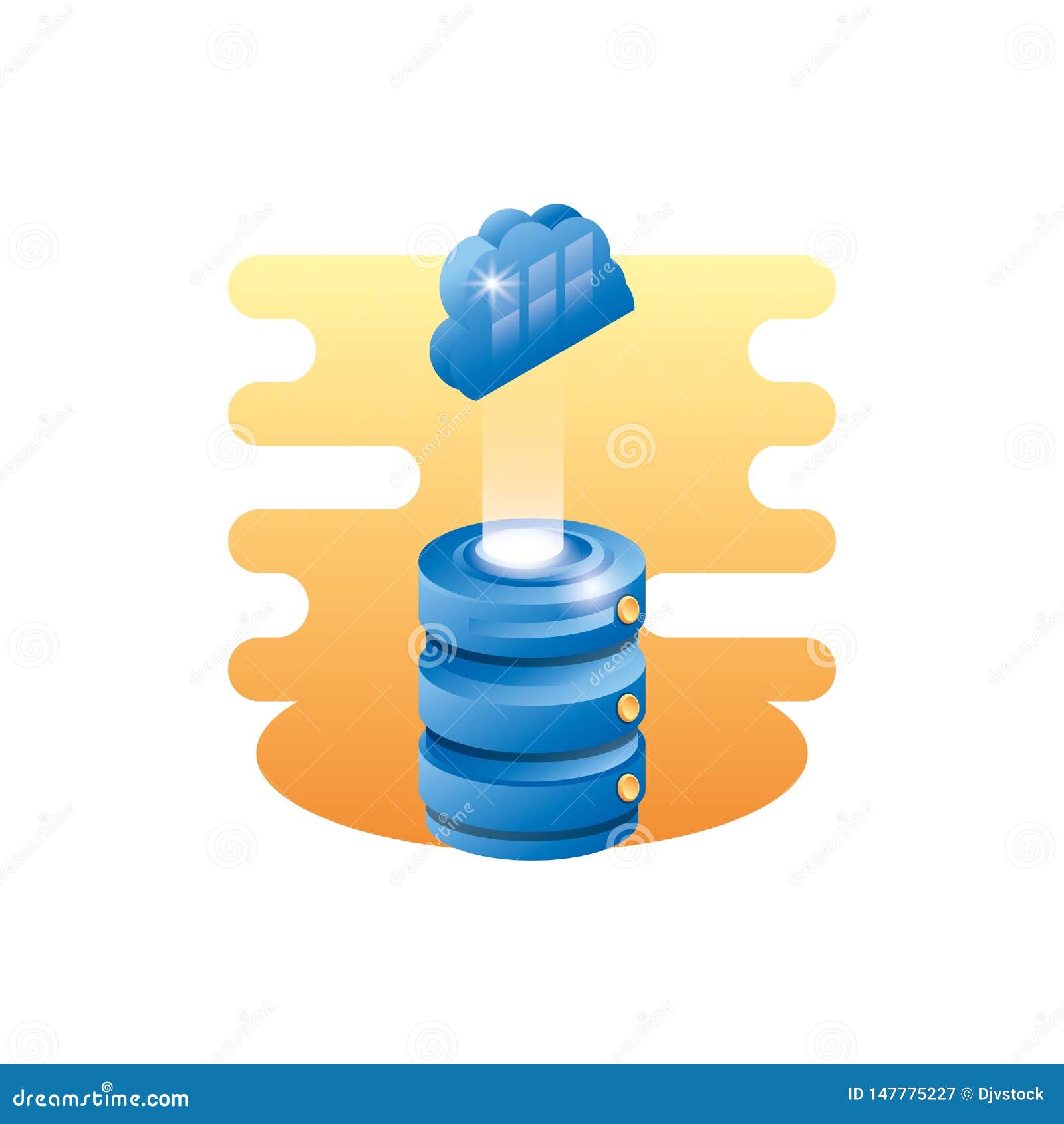 Data Center Disk with Cloud Computing Stock Illustration - Illustration of technology, center ...