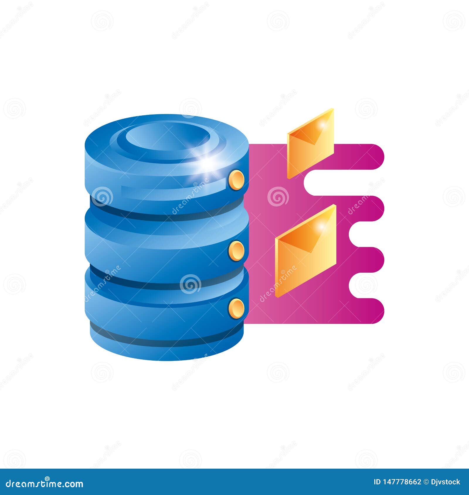 Data Center Disk with Envelopes Stock Illustration - Illustration of ...