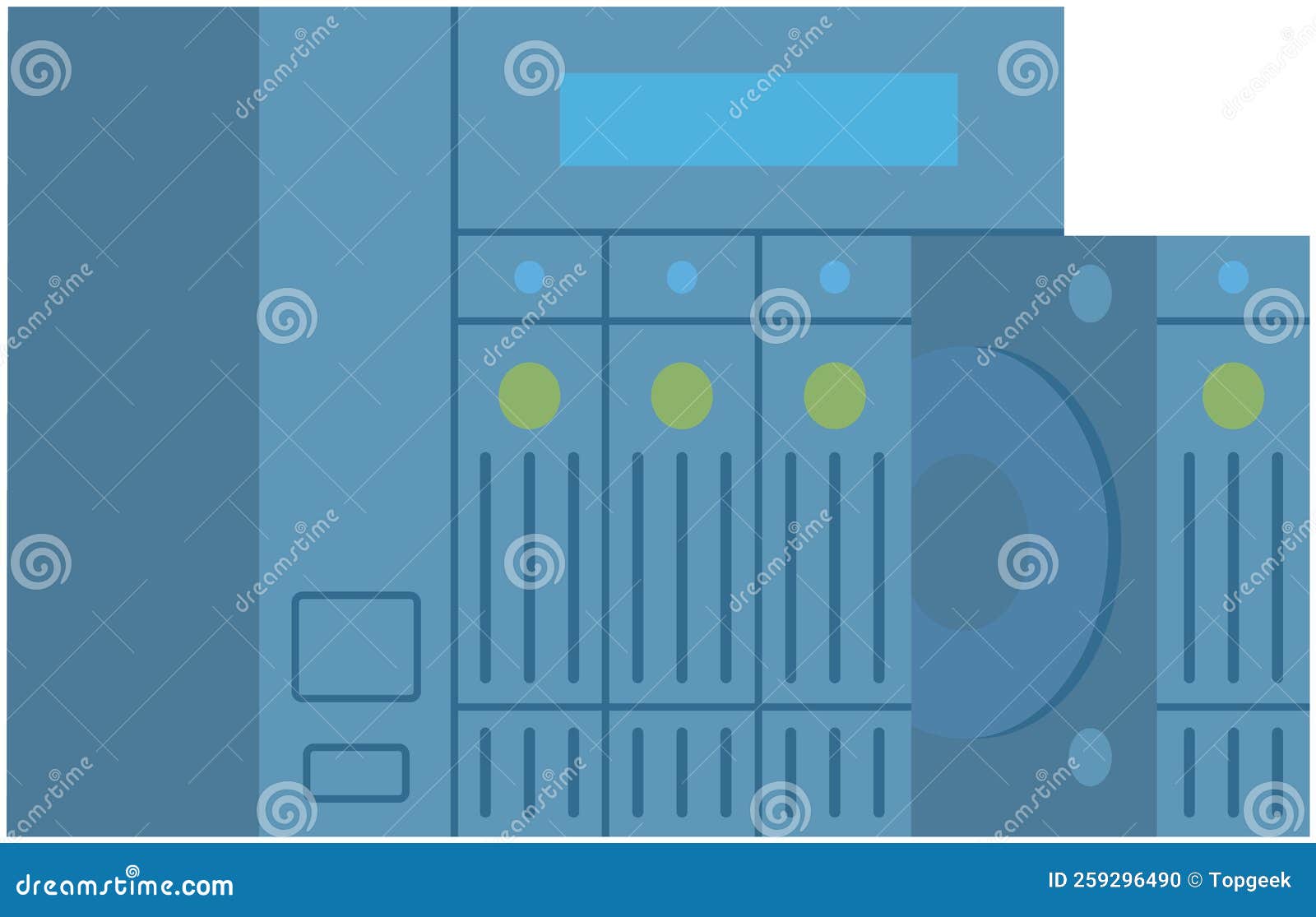 Data Center Equipment with Server Rack on White Background, Digital ...