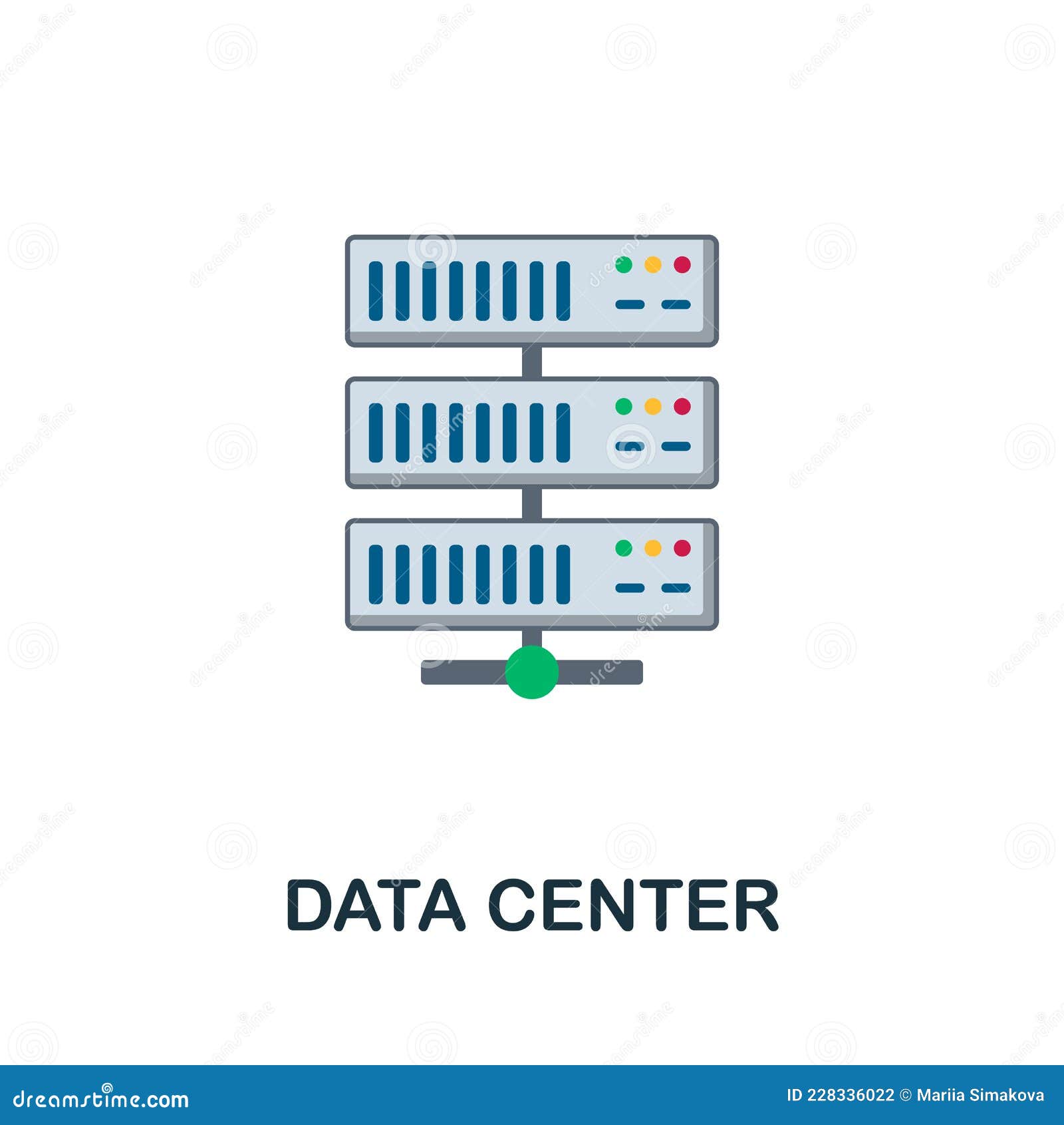 Data Center Flat Icon. Colored Sign from Machine Learning Collection ...