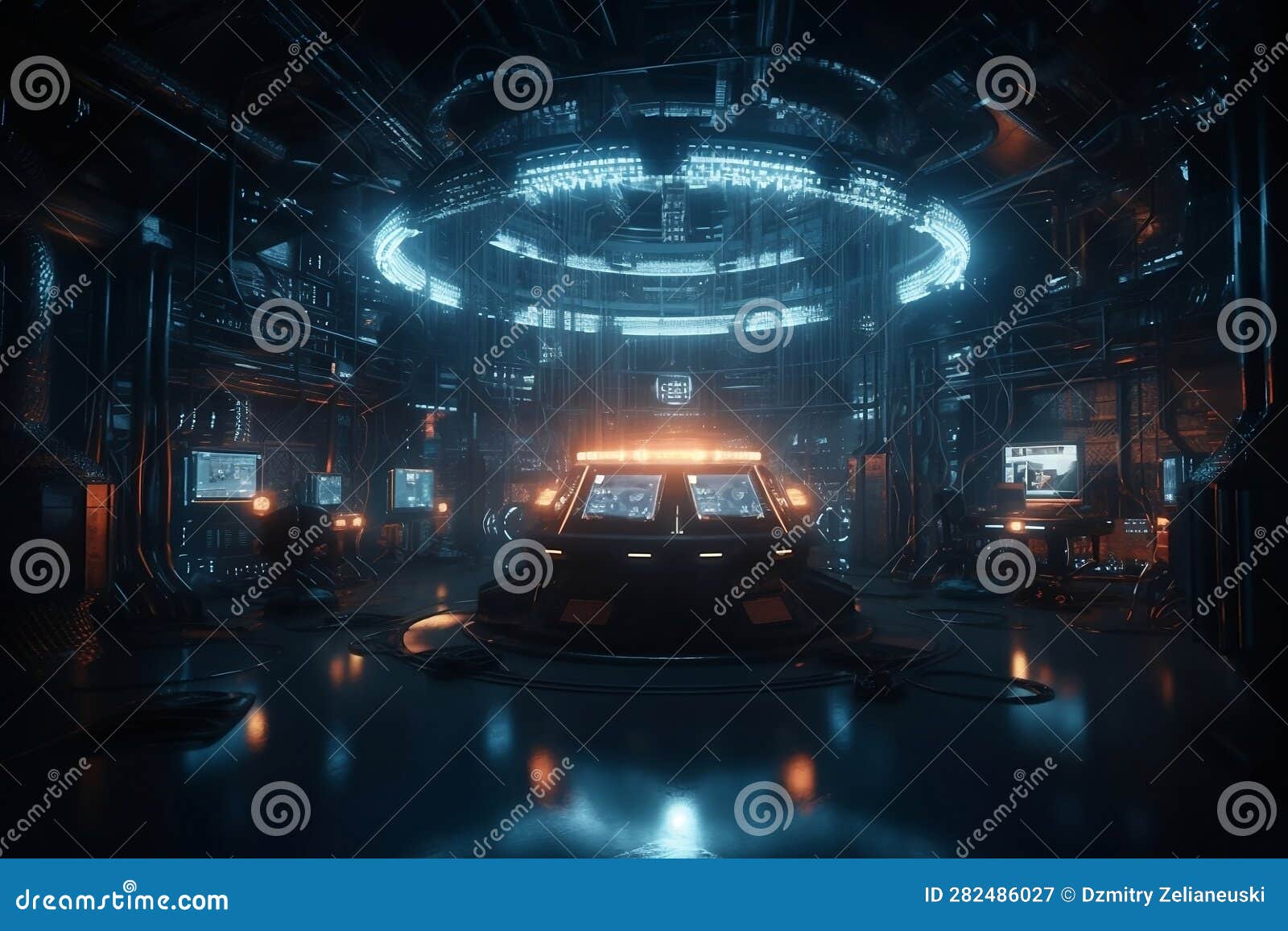 Data Center of the Future. Generative AI. Stock Illustration ...