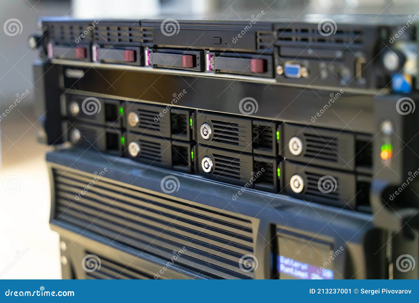Data Center with Hard Disk Close-up Focus Center, Data Storage Stock ...
