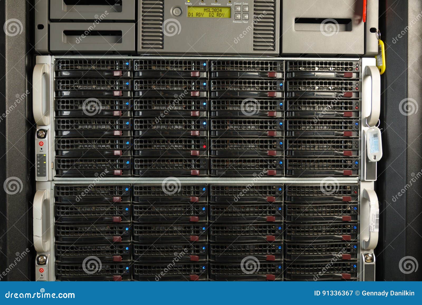 Data Center with Hard Drives Stock Image - Image of cable, center: 91336367