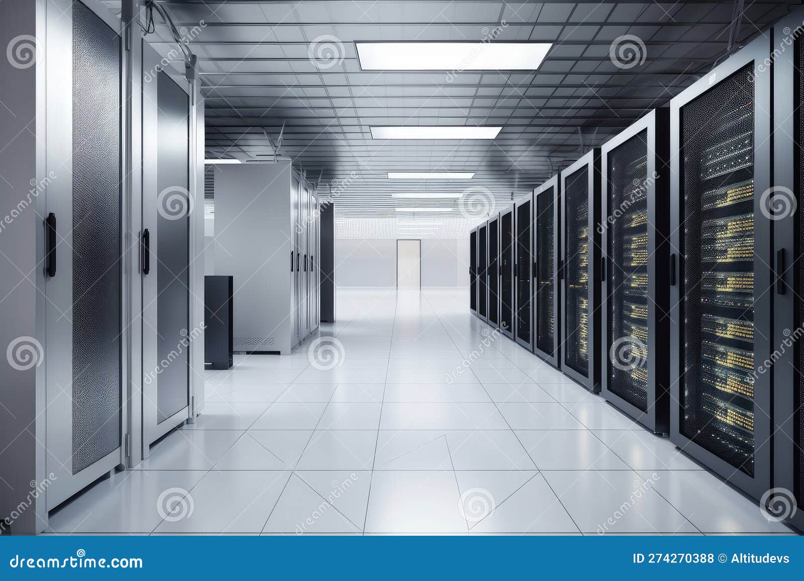 Data Center with High-tech Security Systems and Cameras To Protect the ...