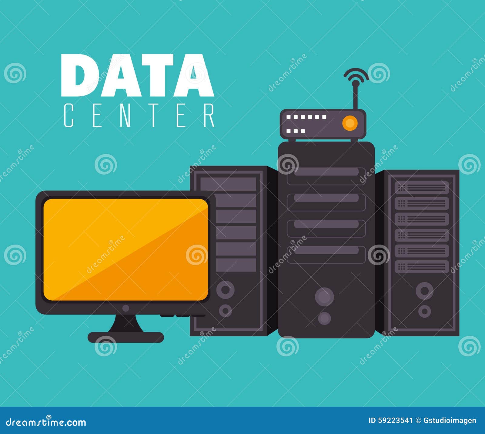 Data Center And Hosting Stock Vector Illustration Of Computing 59223541