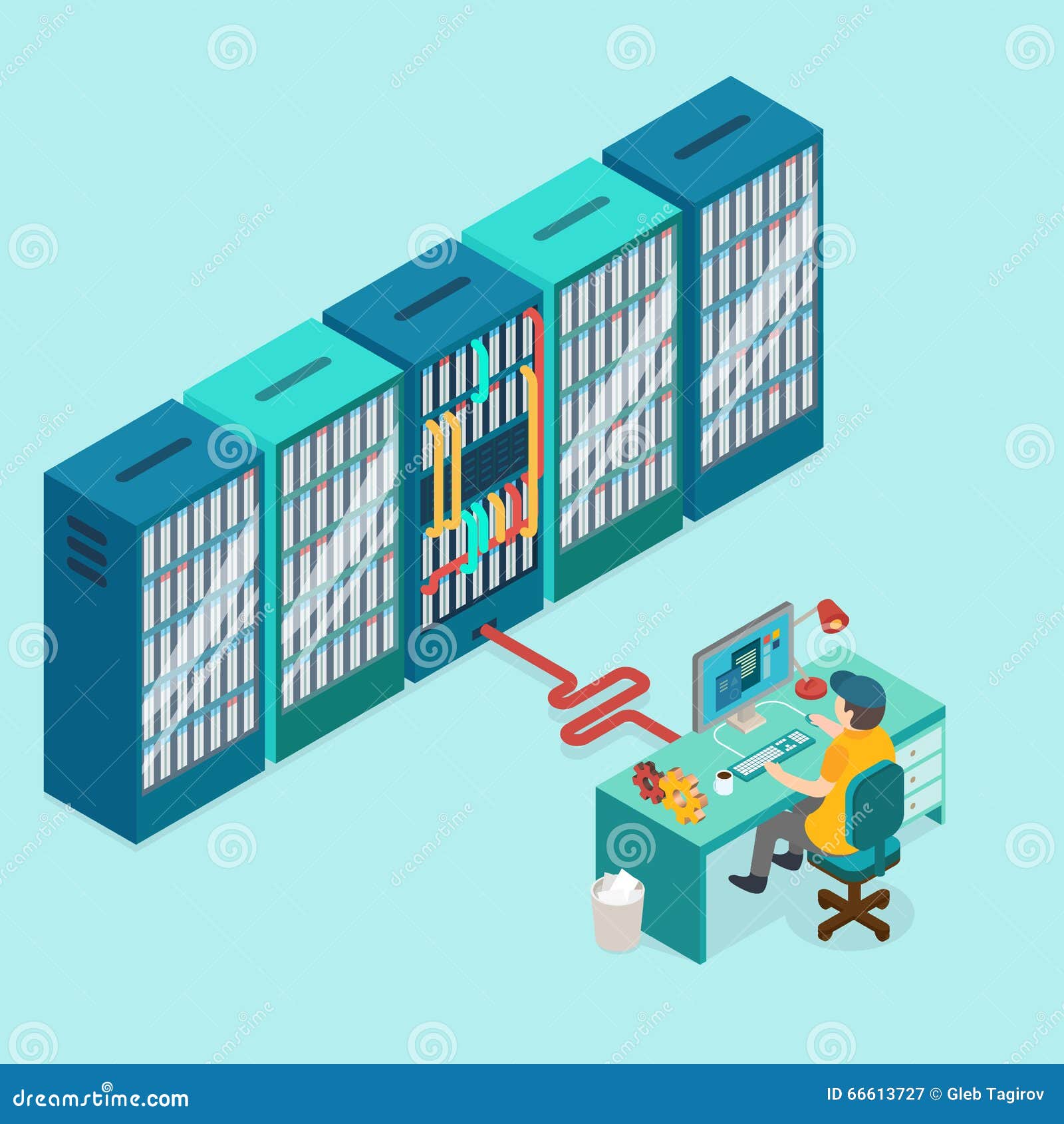 Data Center and Hosting. Network Internet Database. Stock Vector ...