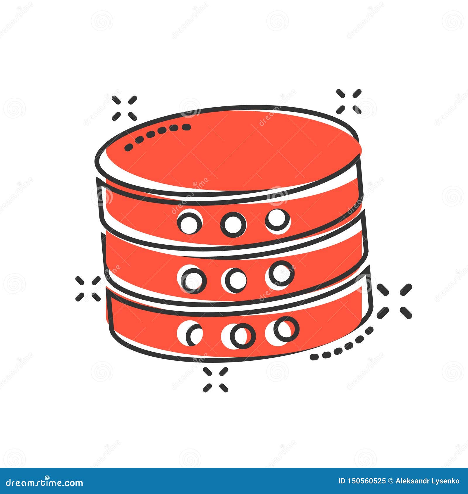 Data Center Icon in Comic Style. Server Vector Cartoon Illustration on ...