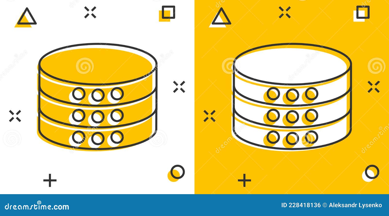 Data Center Icon in Comic Style. Server Vector Cartoon Illustration on ...