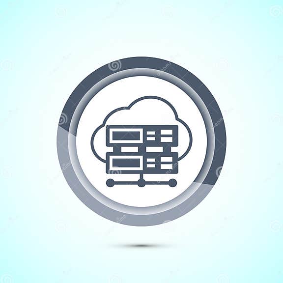 Data Center Icon Design Illustration. Computer Server Vector Icon, Gray ...