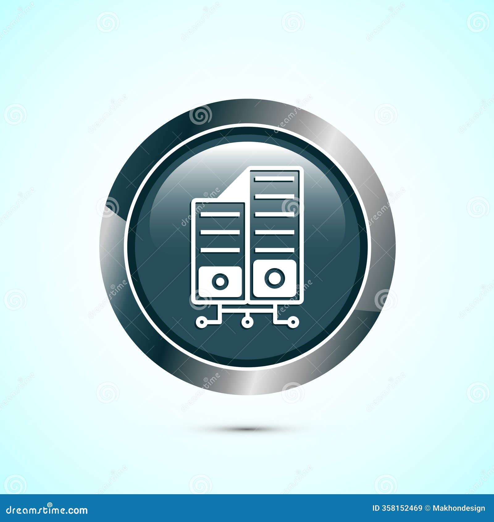 Data Center Icon Design Illustration. Computer Server Vector Icon, Gray ...