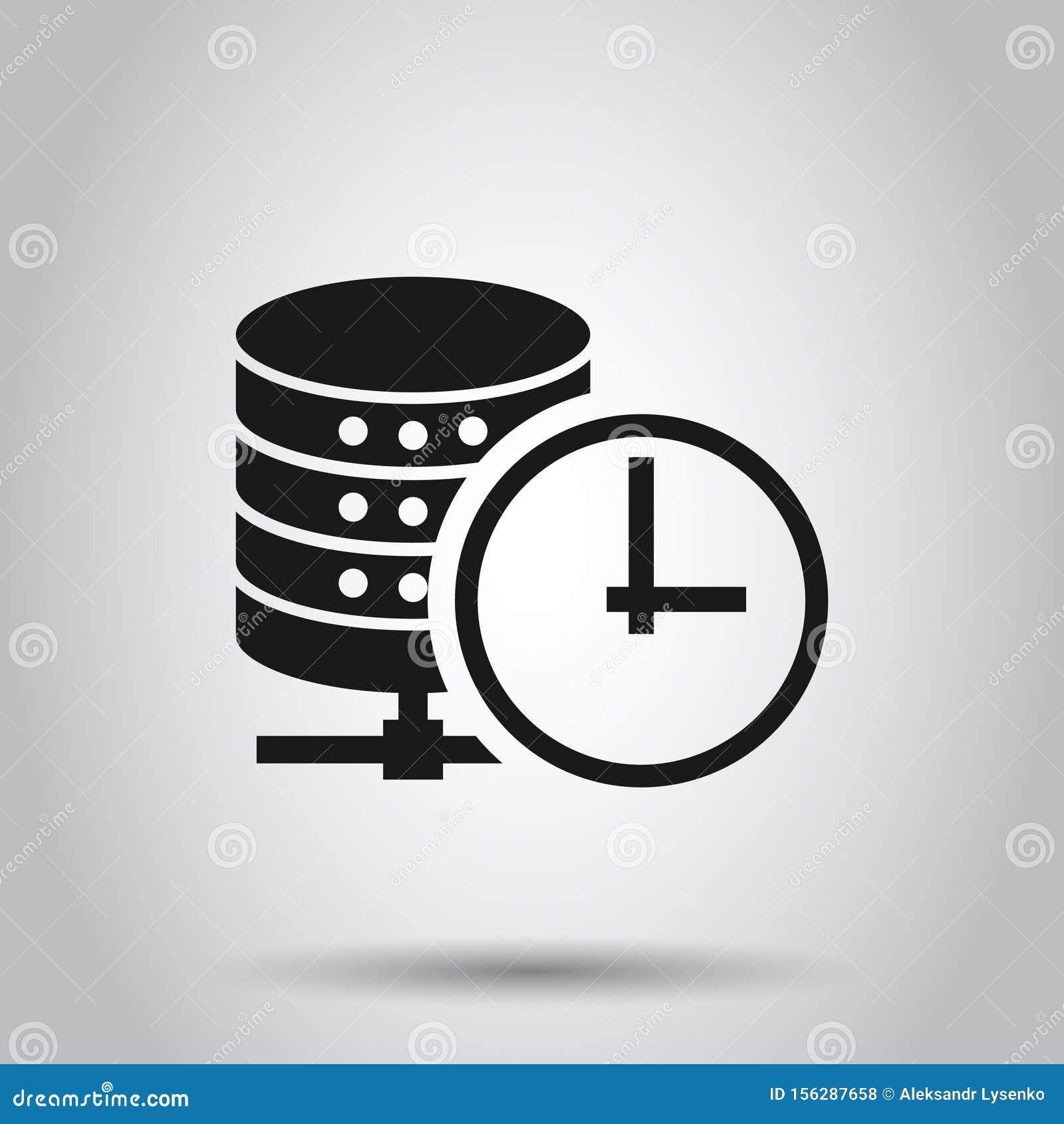 Data Center Icon in Flat Style. Clock Vector Illustration on Isolated ...