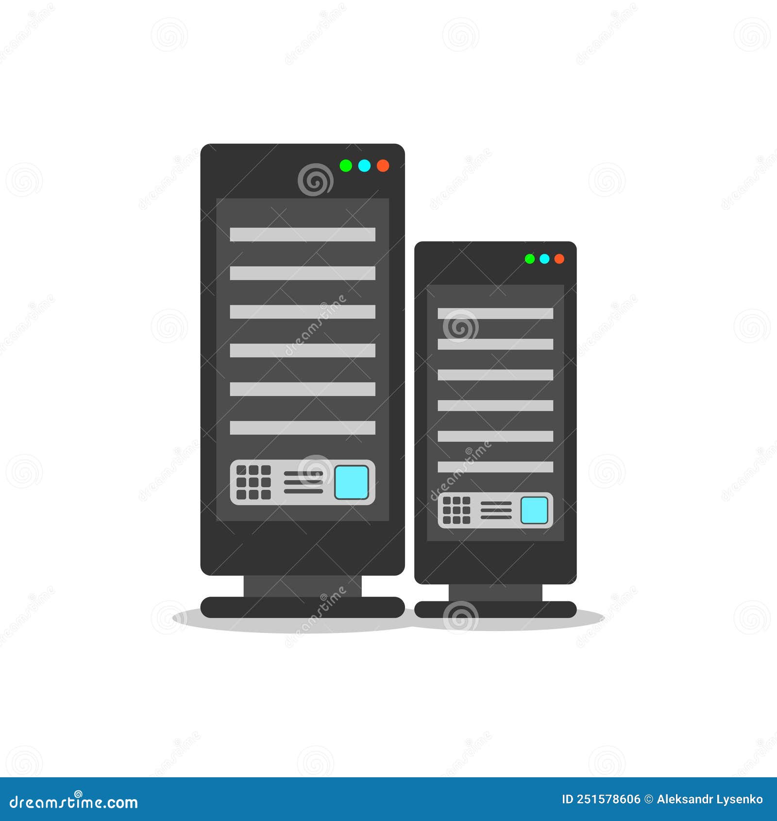 Data Center Icon in Flat Style. Computer Datacenter Vector Illustration ...