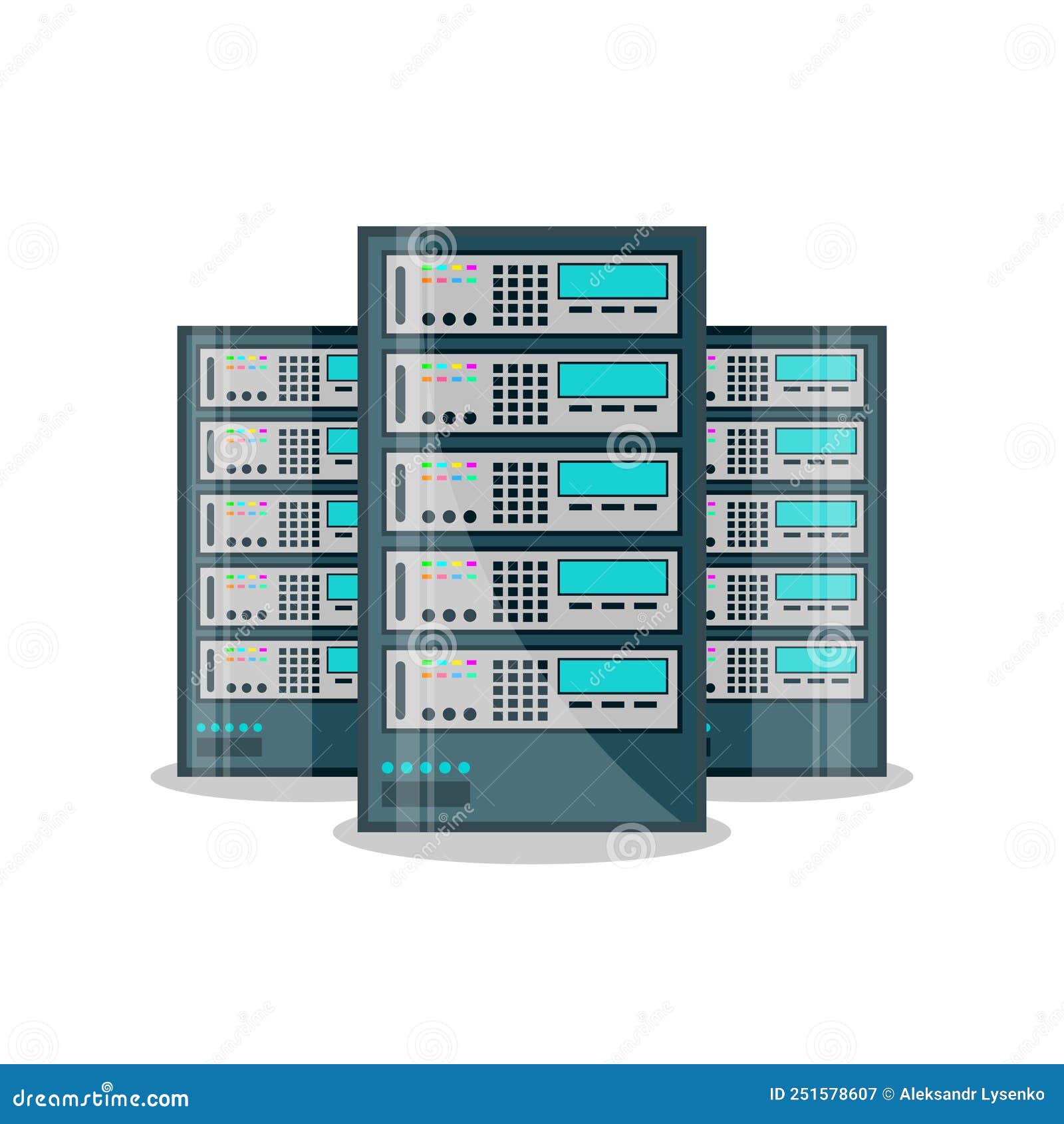 Data Center Icon in Flat Style. Computer Datacenter Vector Illustration ...