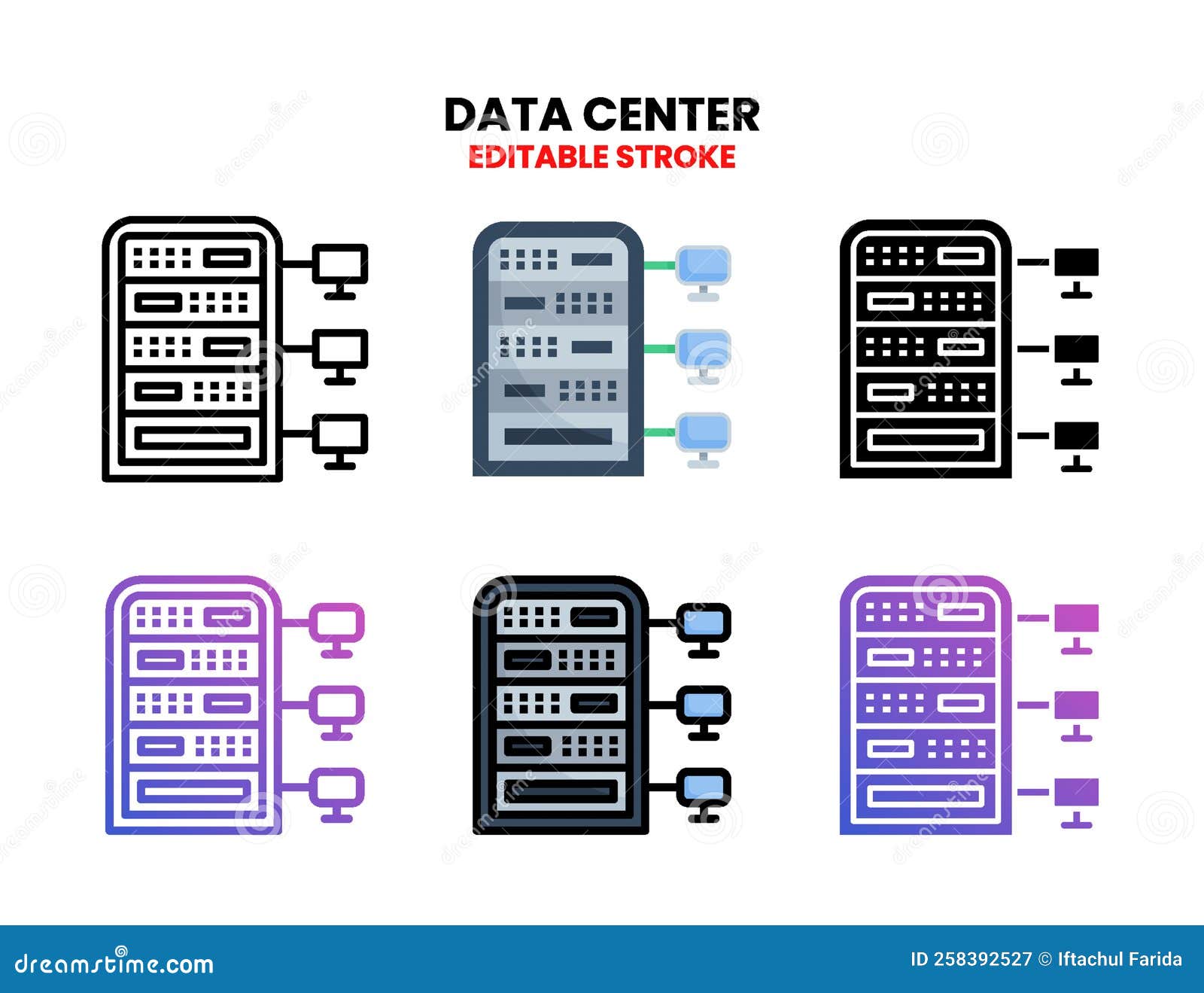 Data Center Icon Set with Different Styles. Stock Vector - Illustration ...