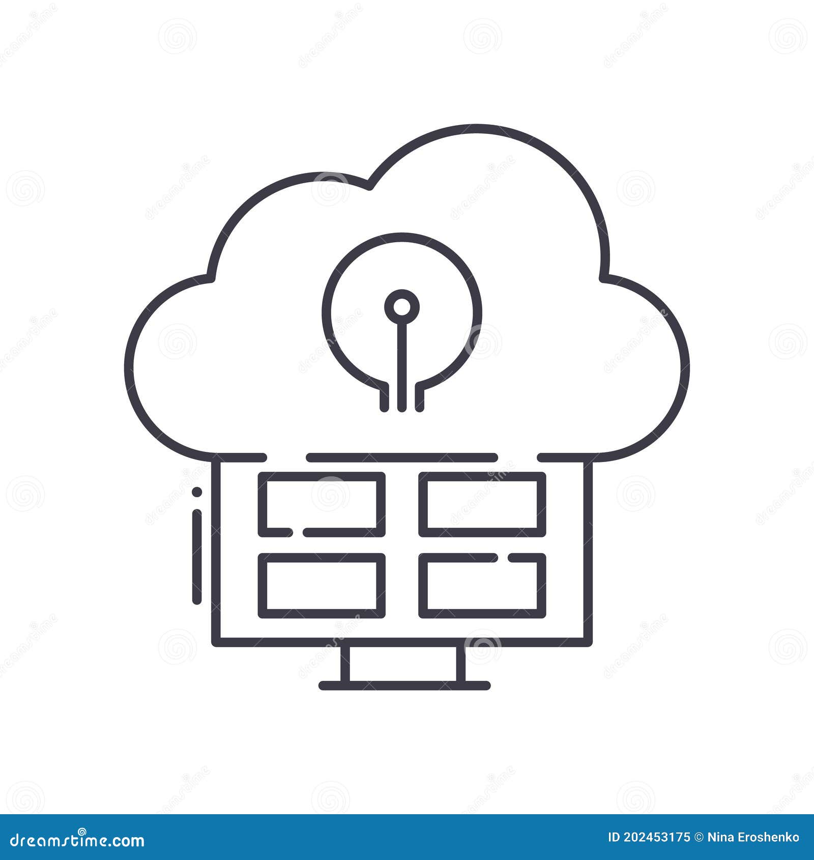 Data Center Icon, Linear Isolated Illustration, Thin Line Vector, Web ...
