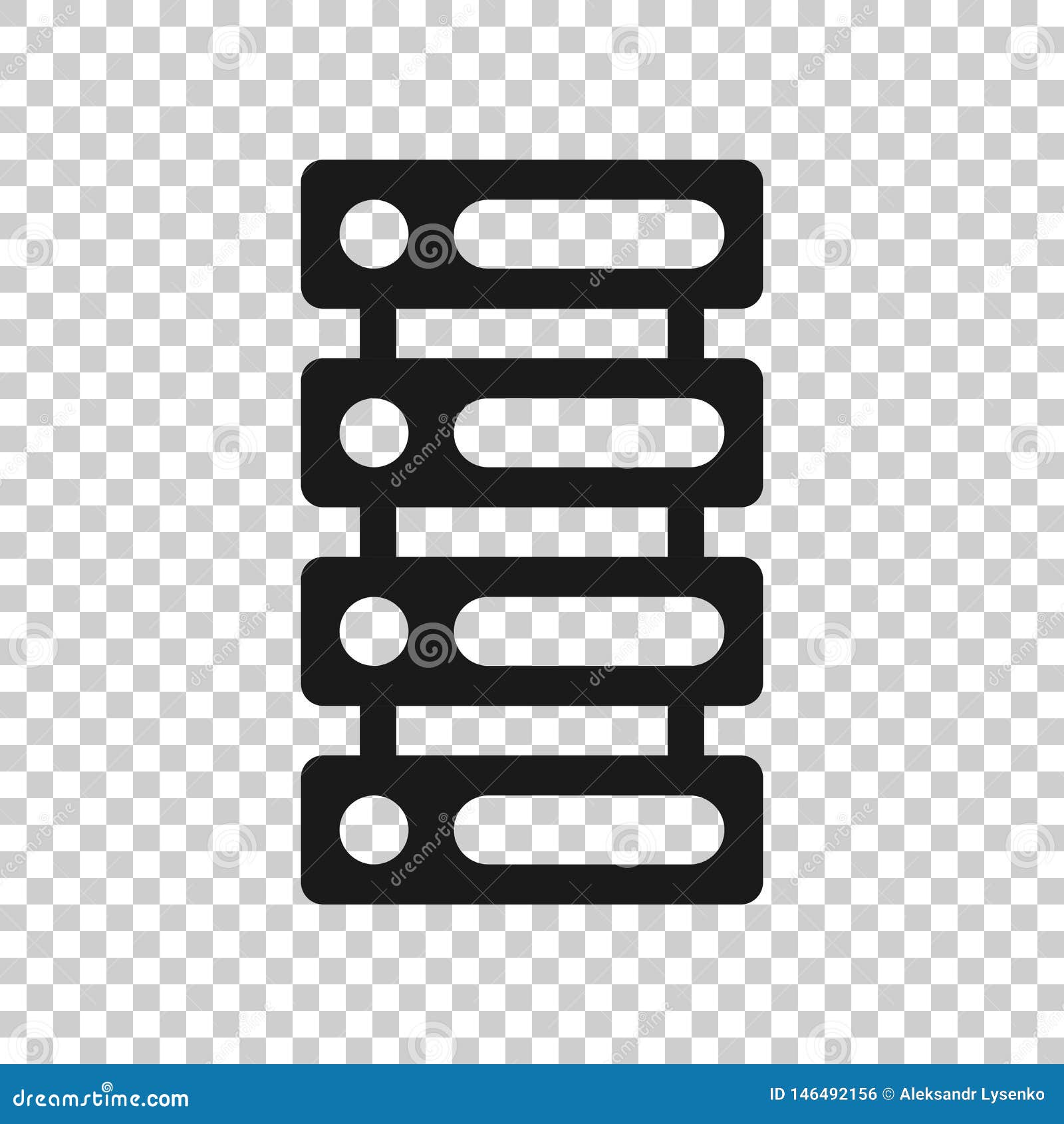 Data Center Icon in Transparent Style. Server Vector Illustration on ...