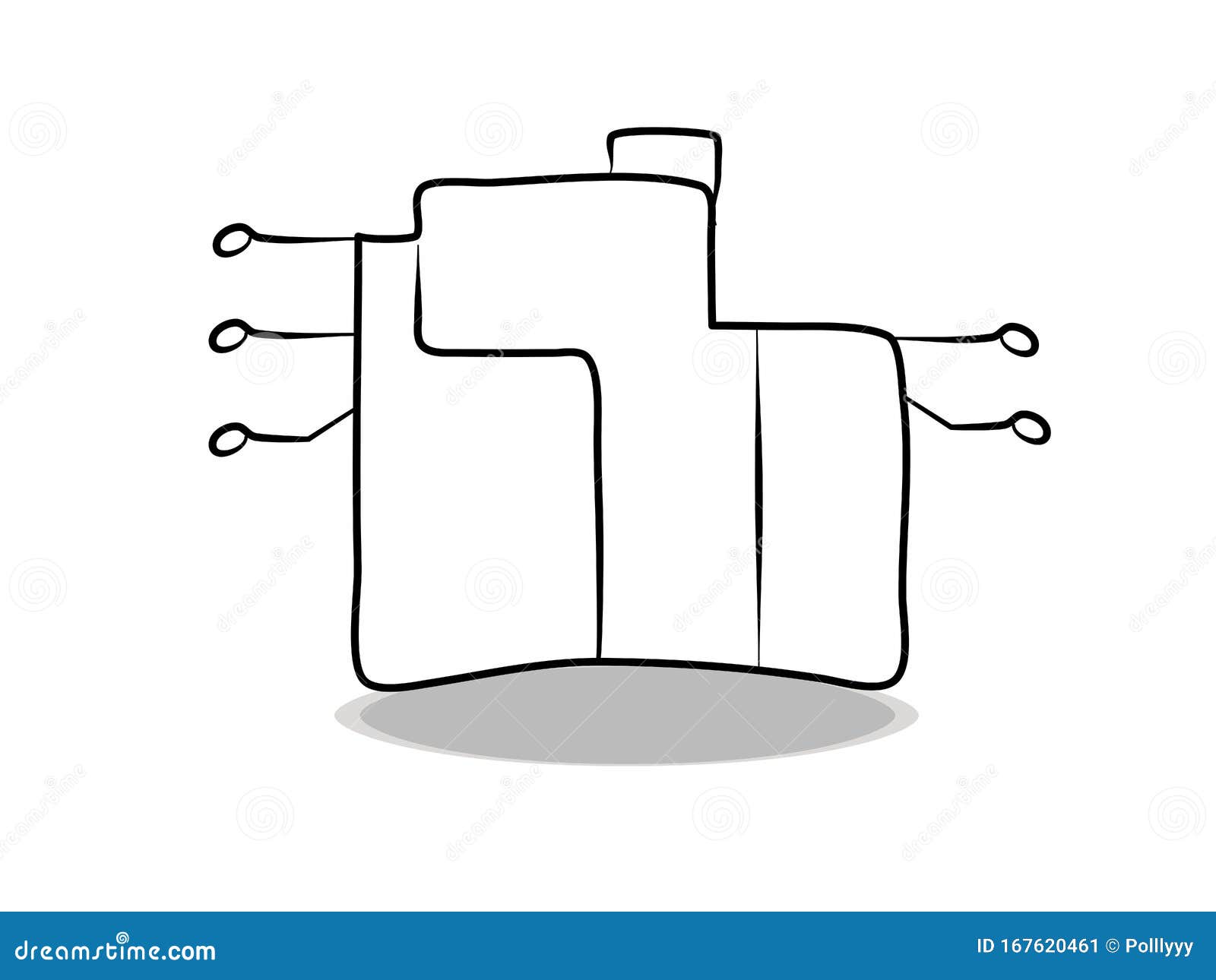 Data Center Icon Vector, Hand Drawing. Illustration of Server, Contour ...