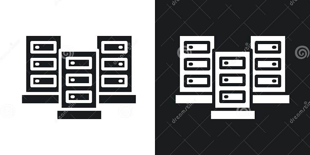 Data Center Icon Vector Set on White Background Stock Vector ...