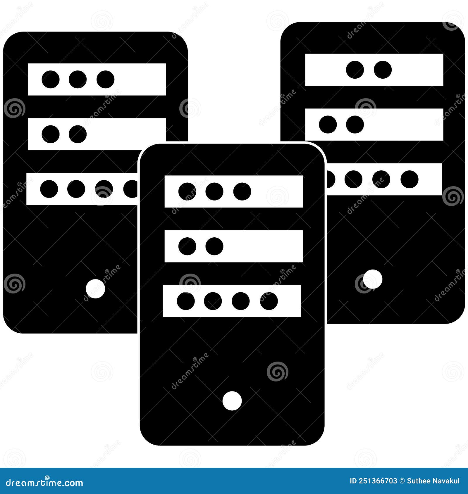 Data Center Icon on White Background. Hosting Sign. Computer Server ...