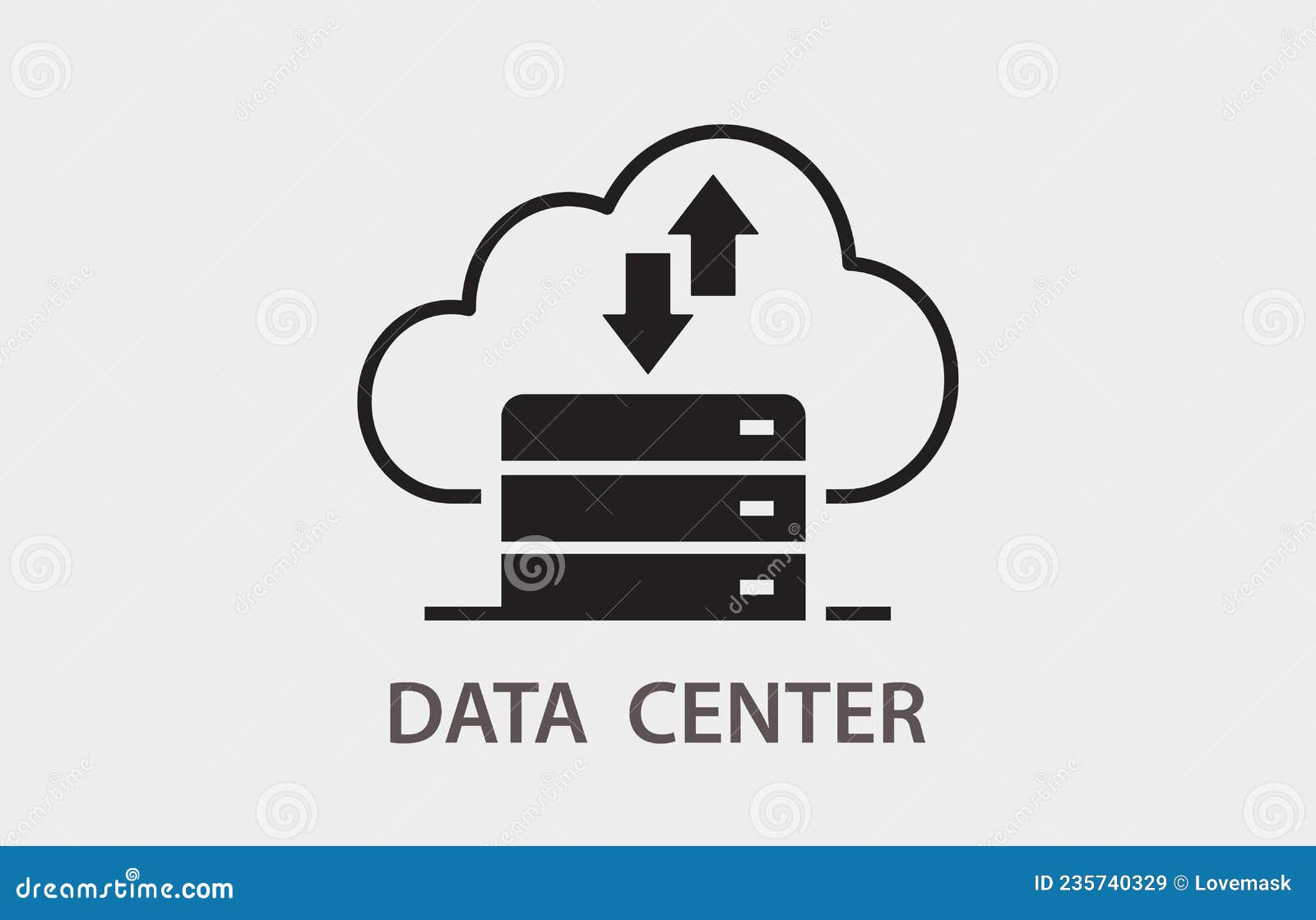 Data Center Icon on White Background. Vector Illustration. Stock Vector ...