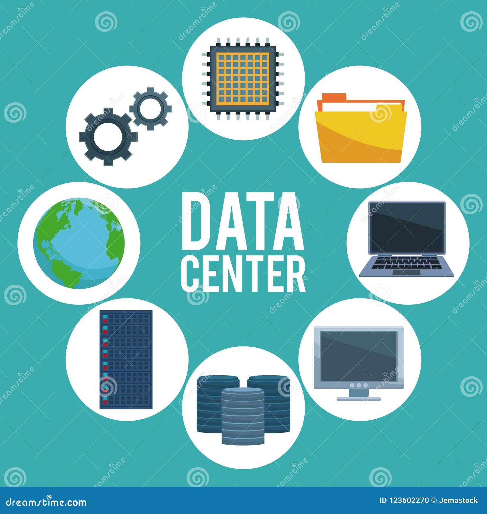 Data center icons stock vector. Illustration of networking - 123602270
