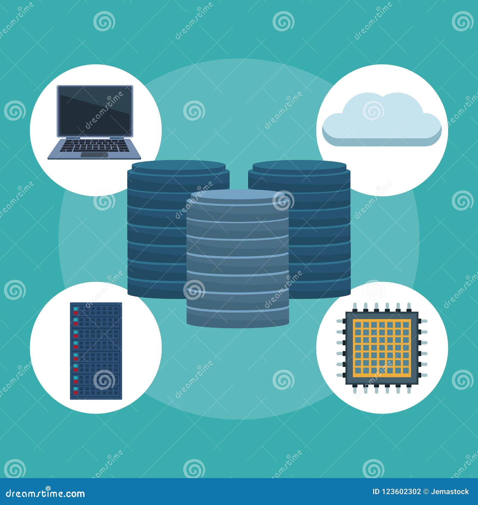 Data center icons stock vector. Illustration of business - 123602302