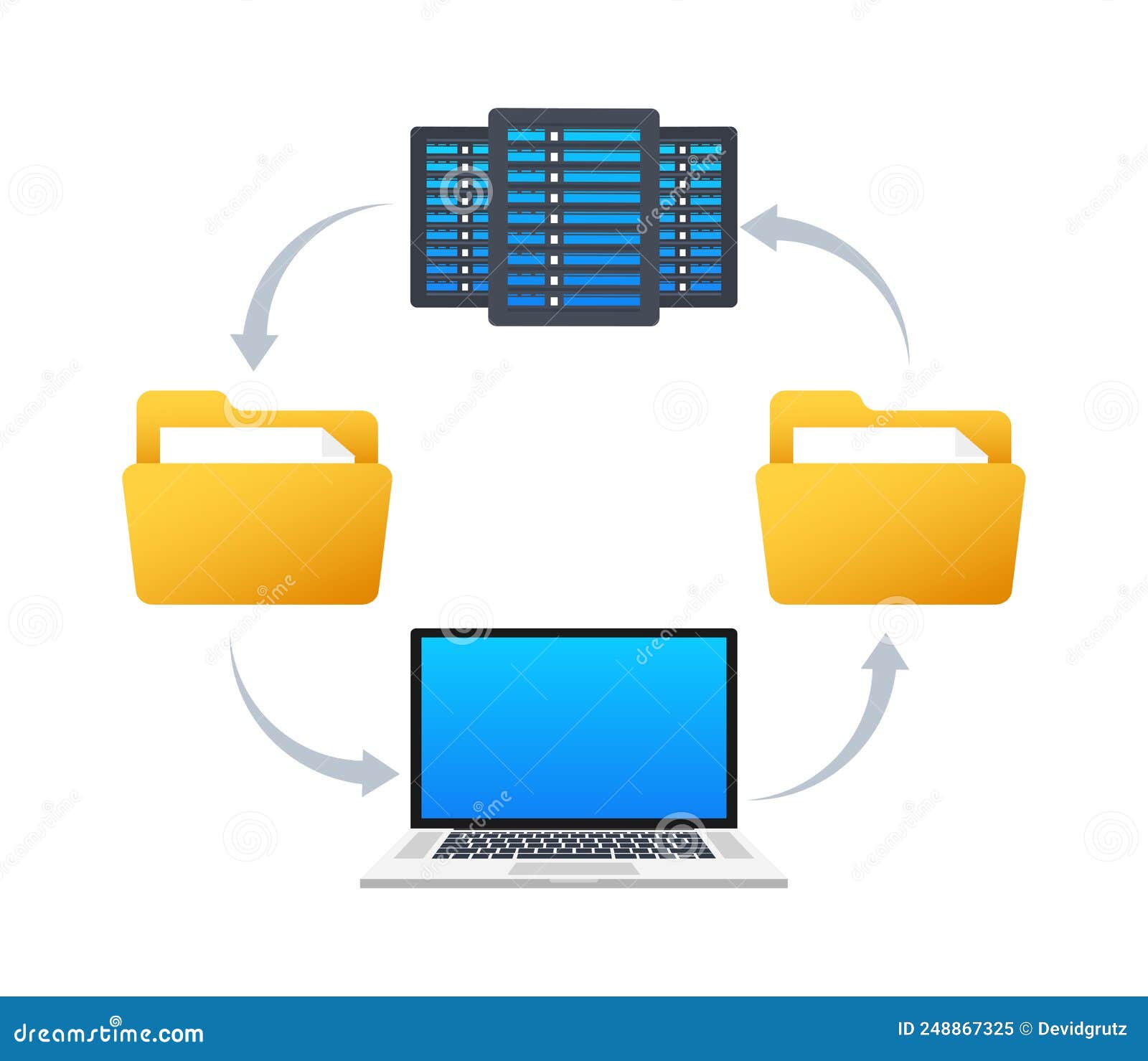 Data Center Information in Cartoon Style. Isometric Vector Stock Vector ...
