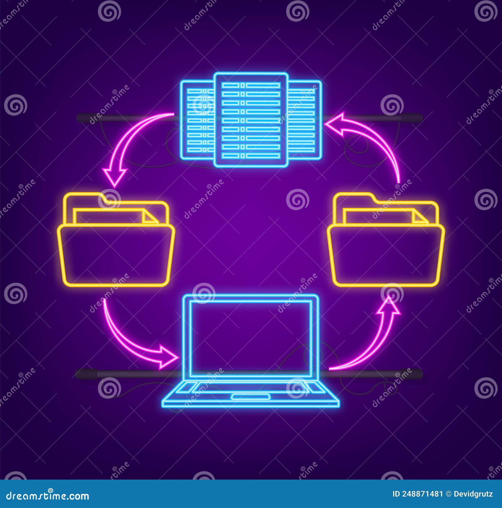 Data Center Information in Cartoon Style. Isometric Vector. Database ...