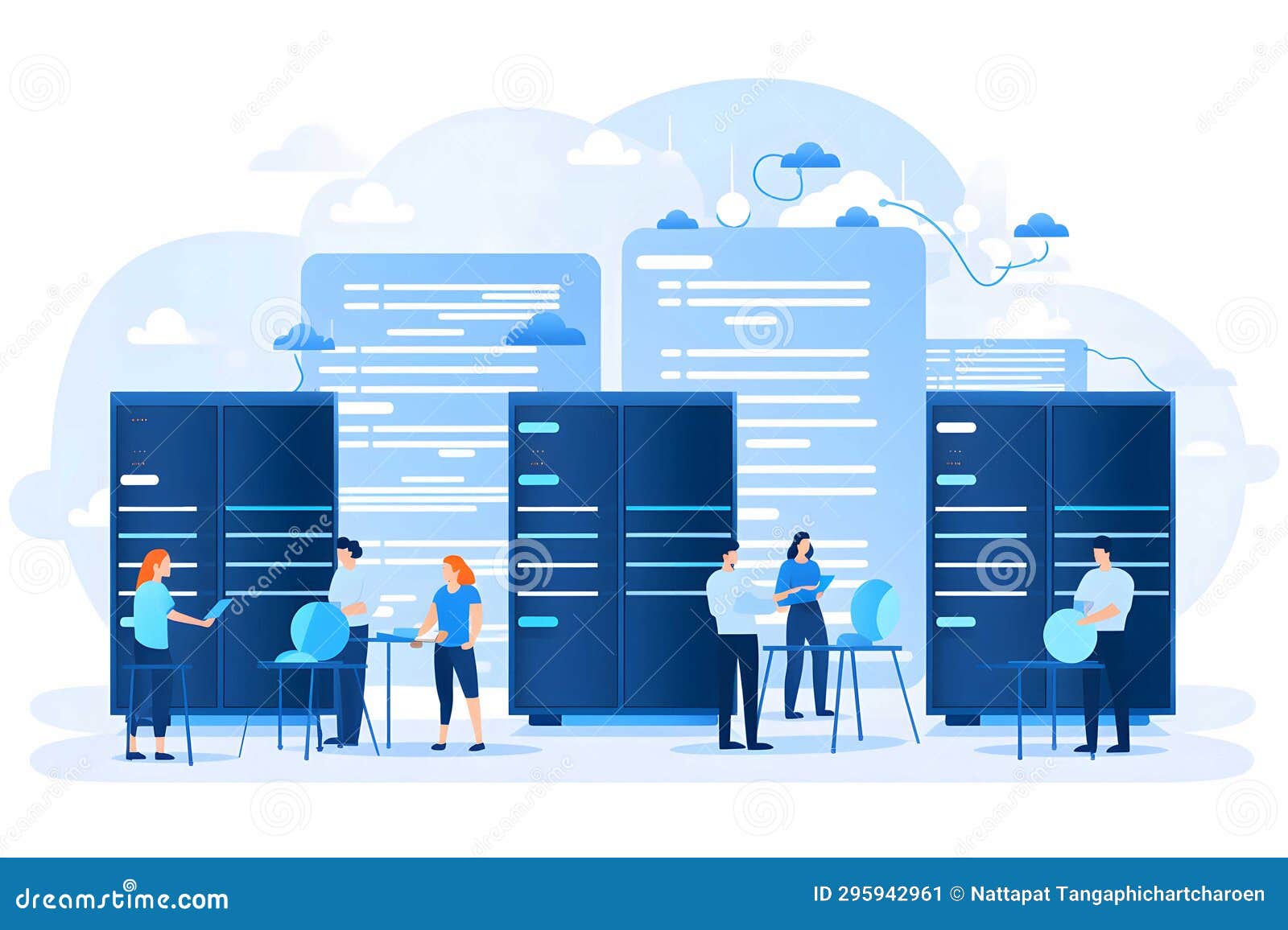 Data Center Information Flat Design Style, Generated AI Stock ...