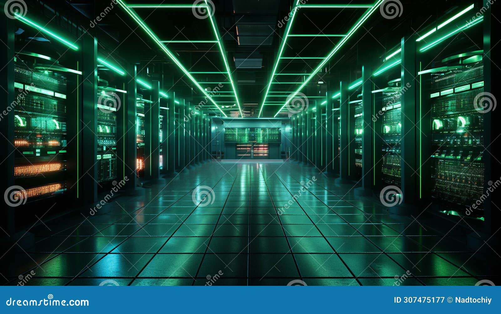 Data center interior stock image. Image of telecommunication - 307475177