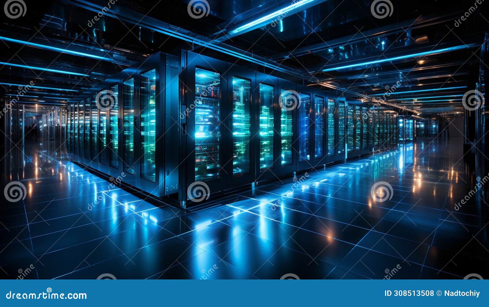 Data center interior stock photo. Image of cloud, data - 308513508